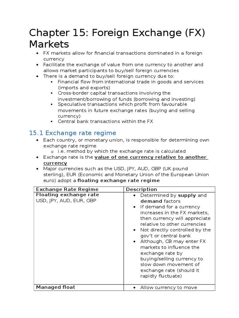 Chapter 15: Foreign Exchange (FX) Markets | PDF | Futures Contract ...