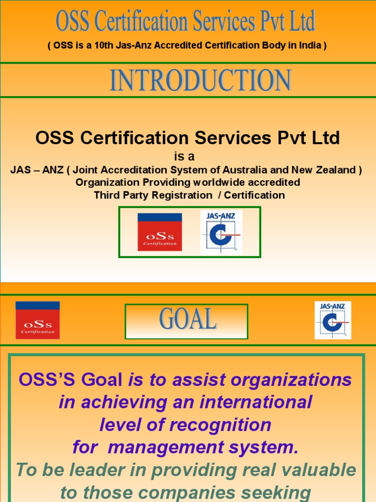OSS Certification Services PVT LTD: (OSS Is A 10th Jas-Anz Accredited Certification Body in ...