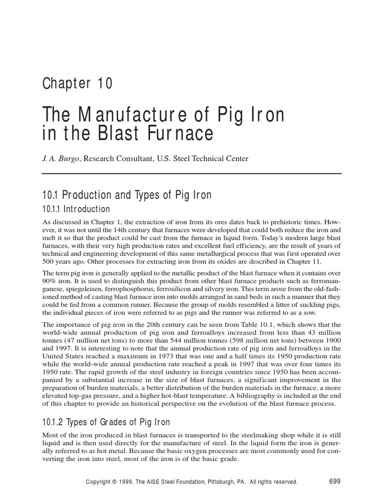 Pig Iron | PDF | Blast Furnace | Iron
