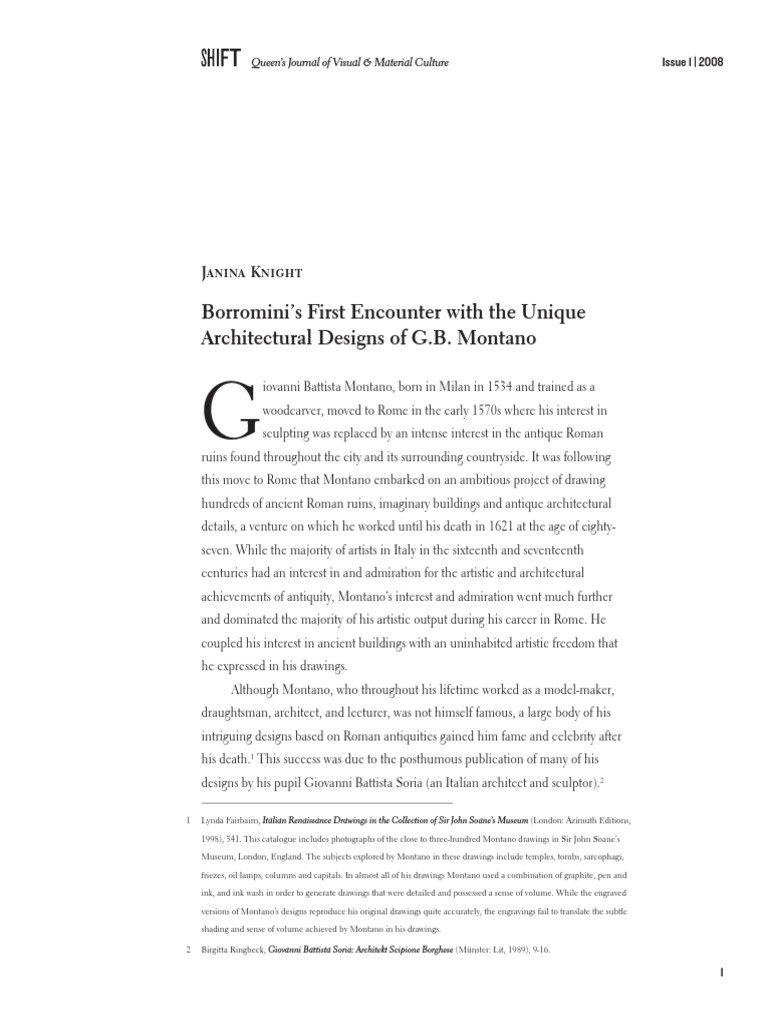 Borromini's First Encounter With The Unique Architectural Designs of G ...