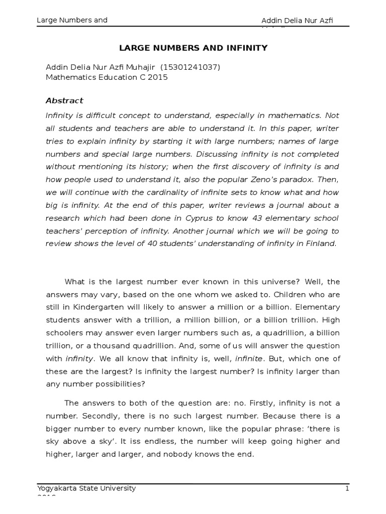Understanding Infinity and Large Numbers | PDF | Infinity | Logic