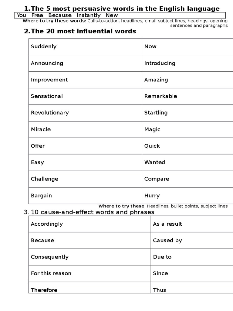 10 Cause-And-Effect Words and Phrases | PDF | Marketing | Business
