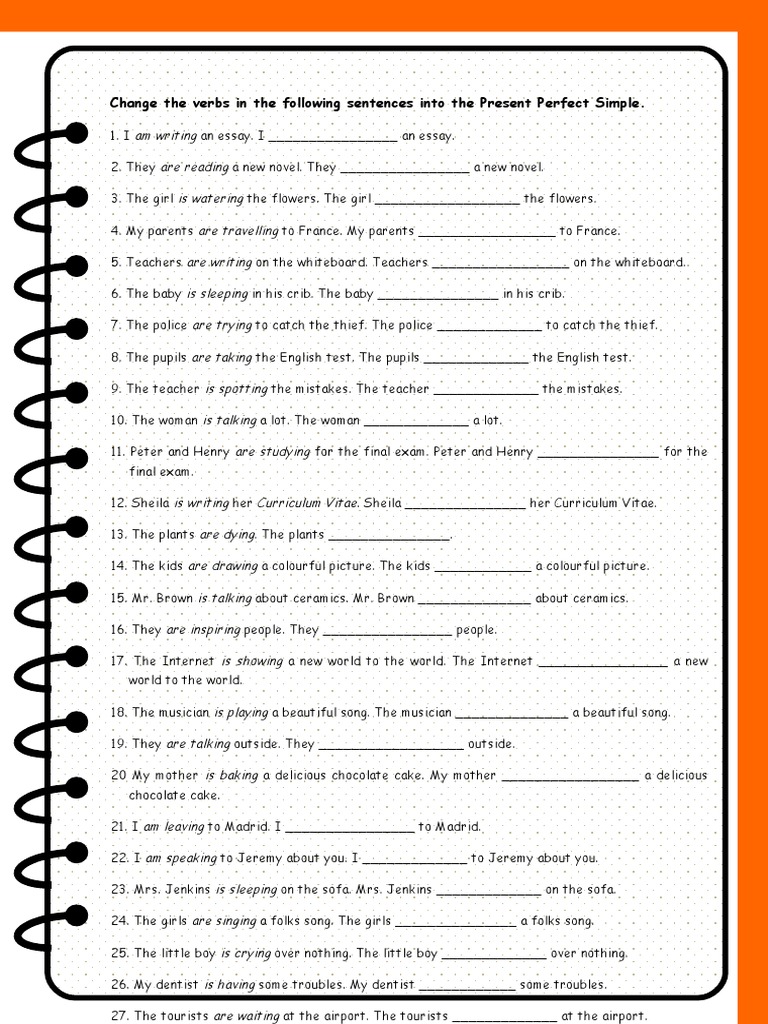 Present Perfect Exercise | PDF