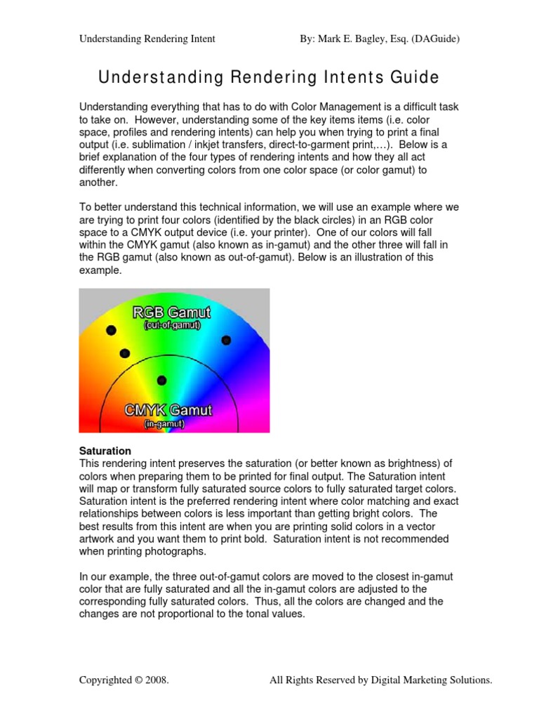 Understanding Rendering Intents Guide: Saturation | PDF | Optics | Graphic Design