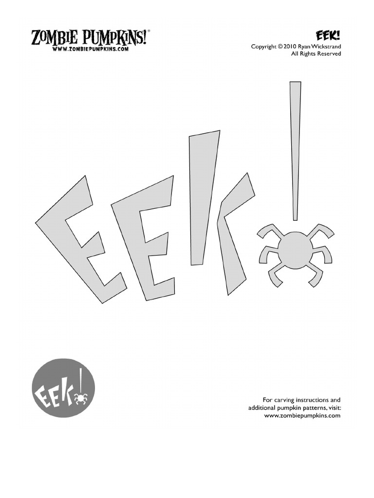 Eek! Pumpkin Carving Pattern | PDF