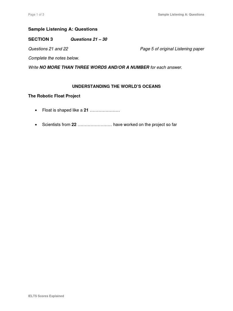 IELTS Listening Practice | PDF | Teaching Methods & Materials | Science ...