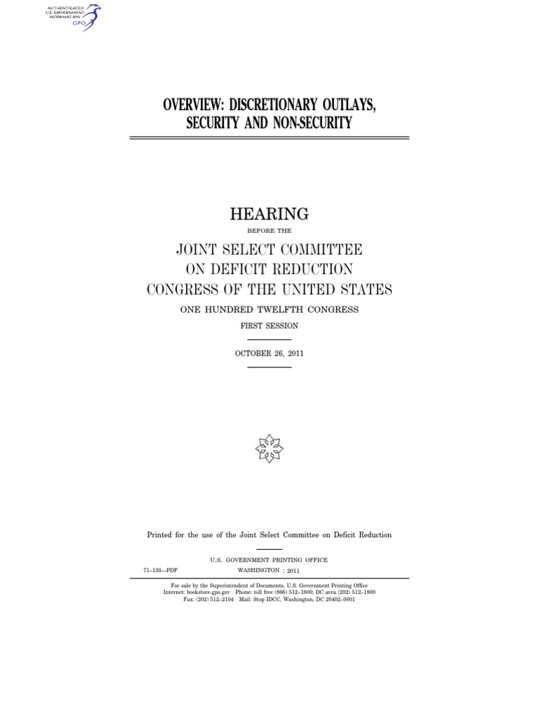 Discretionary Outlays Hearing Summary | PDF | Baseline (Budgeting ...