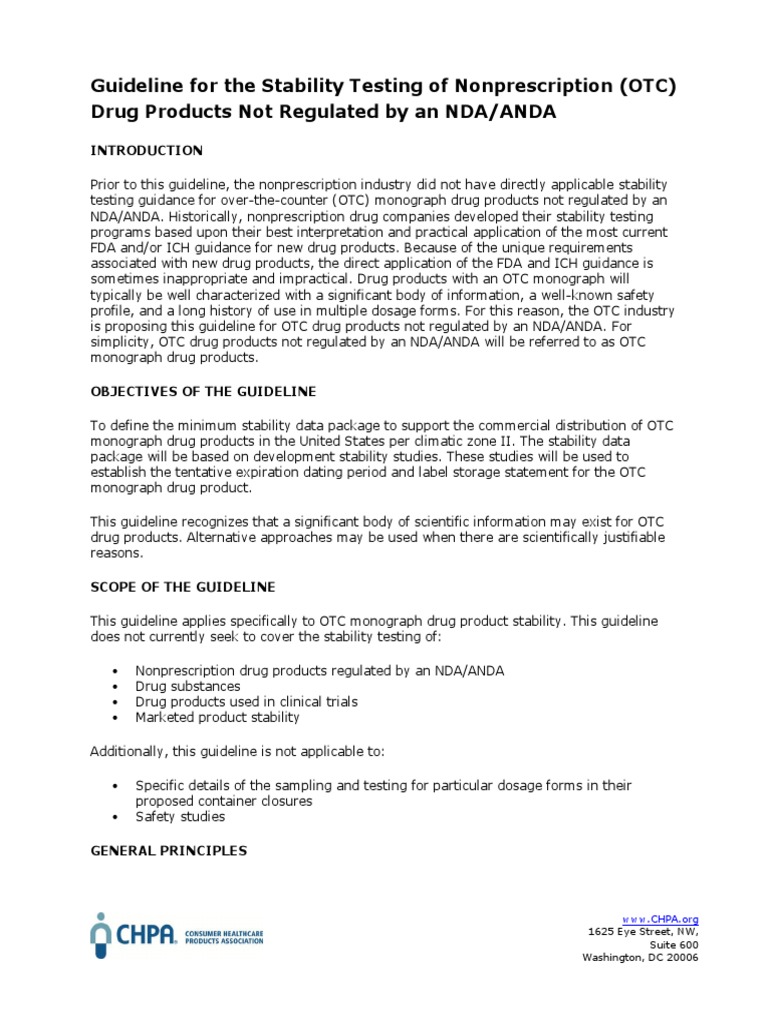 OTC Drug Stability Testing Guide | PDF | Over The Counter Drug | Shelf Life