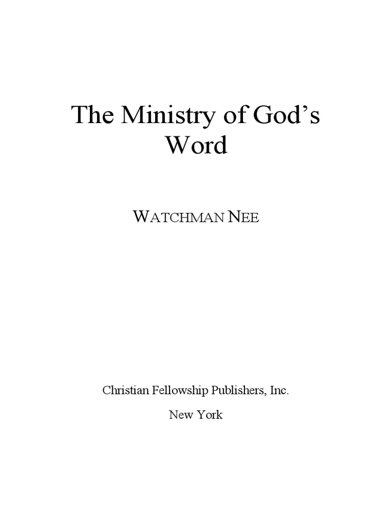 The Ministry of Gods Word | PDF | Prophet | Revelation