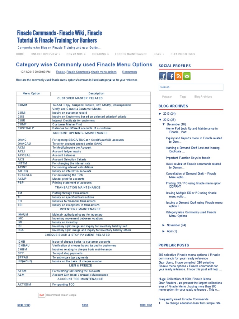 Finacle Commands - Finacle Wiki, Finacle Tutorial & Finacle Training ...