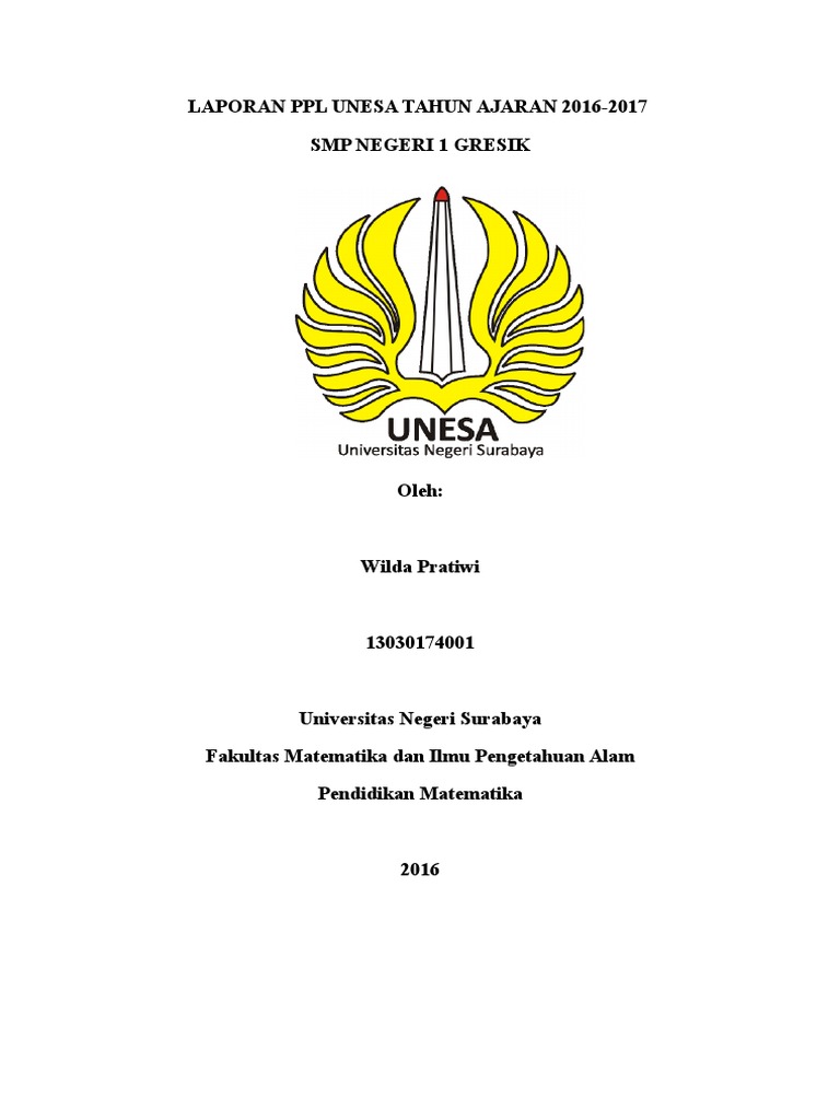 Laporan PPL Unesa Tahun Ajaran 2016 | PDF