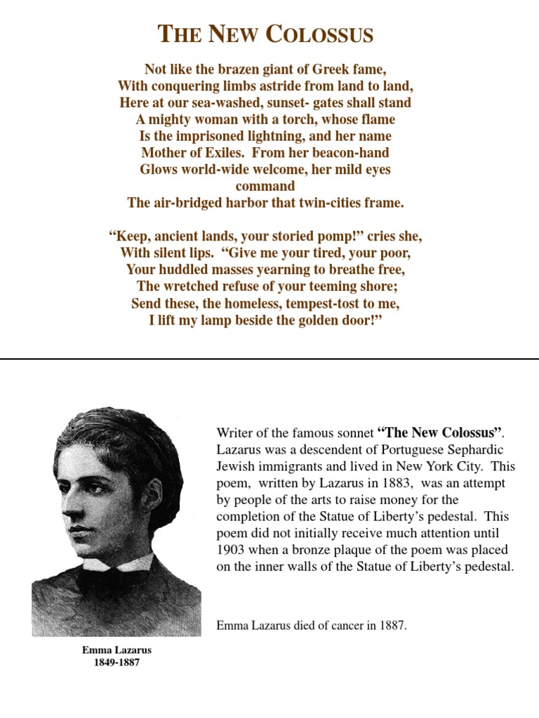 The New Colossus (Poem) | PDF
