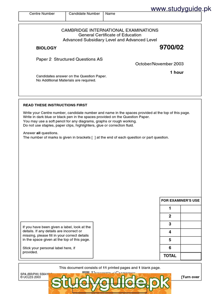 WWW - Studyguide.pk: Biology | PDF | Cholera | Food Web