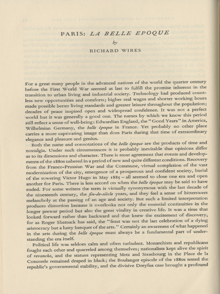 La Belle Epoque | PDF | Unrest