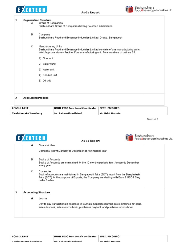 As-Is Report 1 Organization Structure | PDF | Inventory | Debits And ...