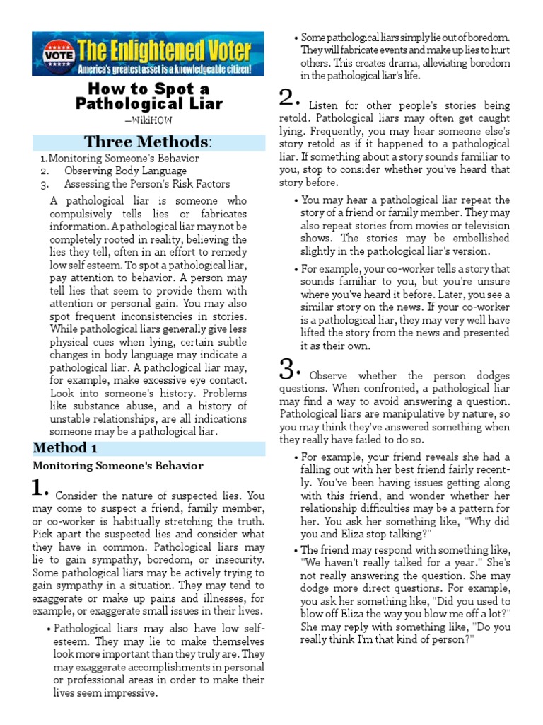 How To Spot A Pathological Liar | PDF | Lie | Attention