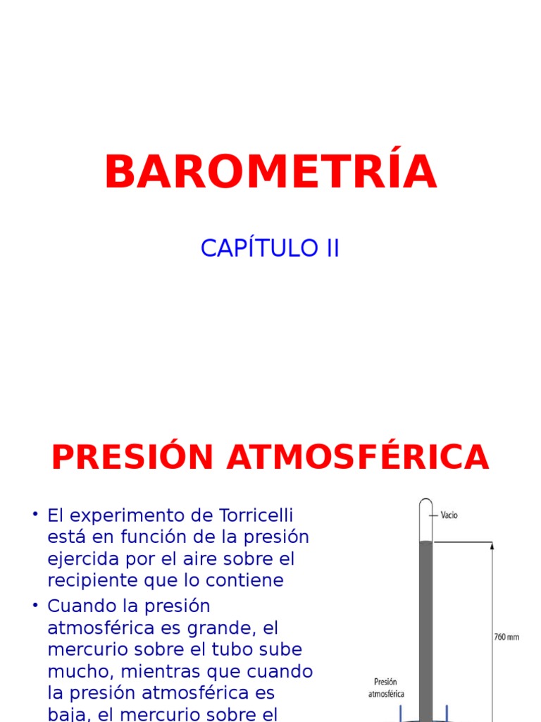 Cap II - Barometría | PDF | Meteorología | Física Aplicada e ...