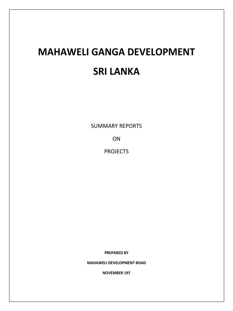 Mahaweli Ganga Development Report | PDF | Dam | Hydroelectricity