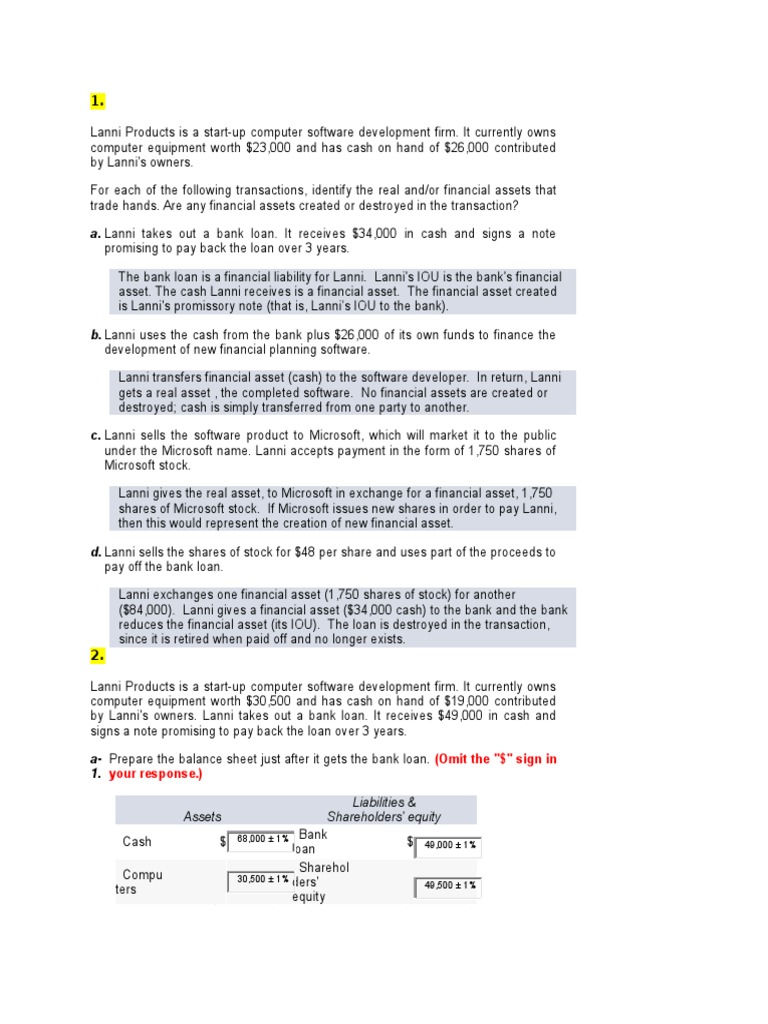 CH 1 HW Answer Key | PDF | Mortgage Loan | Fixed Income