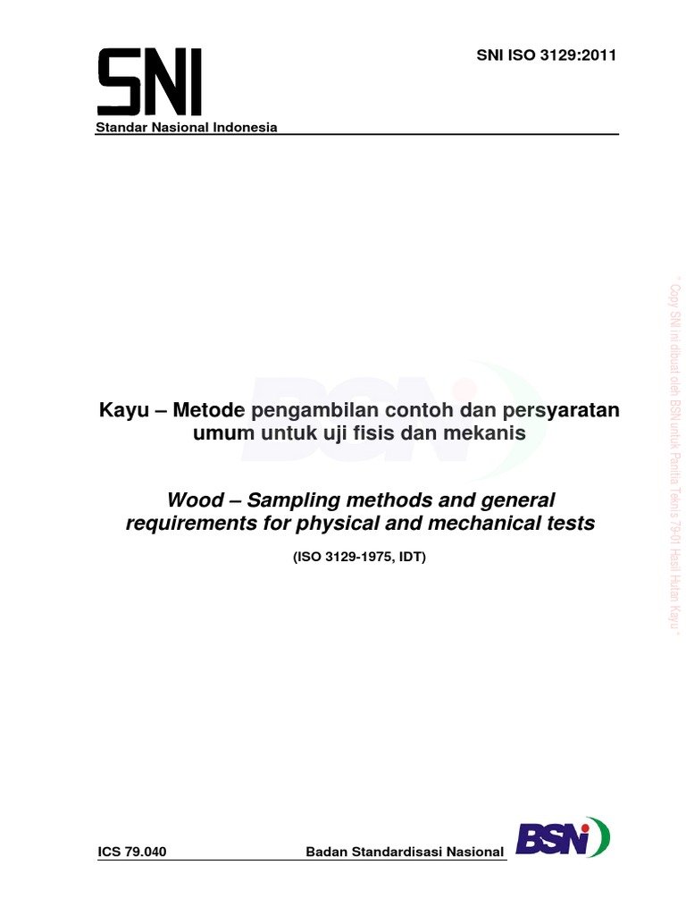 Sni Iso 3129-2011 | PDF