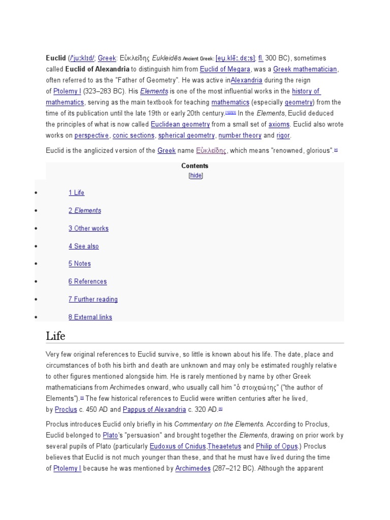 Euclid (: Elements | PDF | Euclid | Geometry