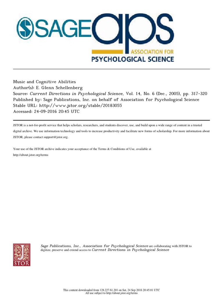 Music and Cognitive Abilities PDF | PDF | Priming (Psychology ...