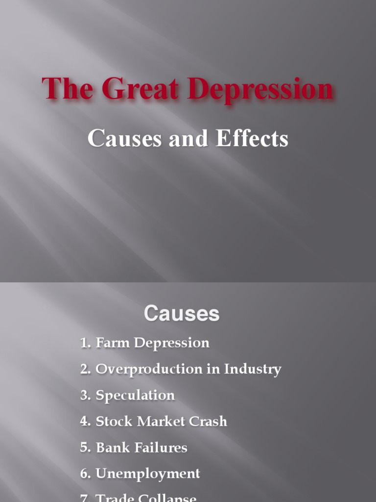 The Great Depression: Causes & Effects | PDF
