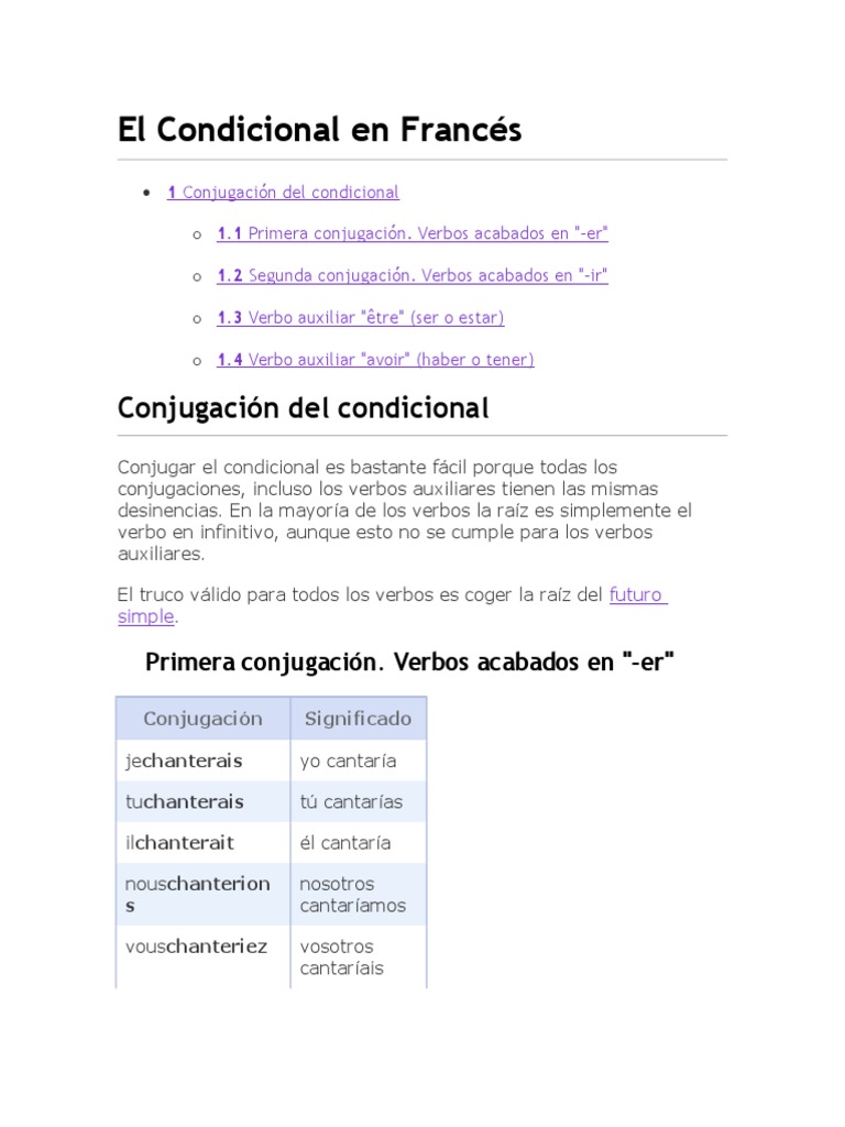 El Condicional en Francés | PDF