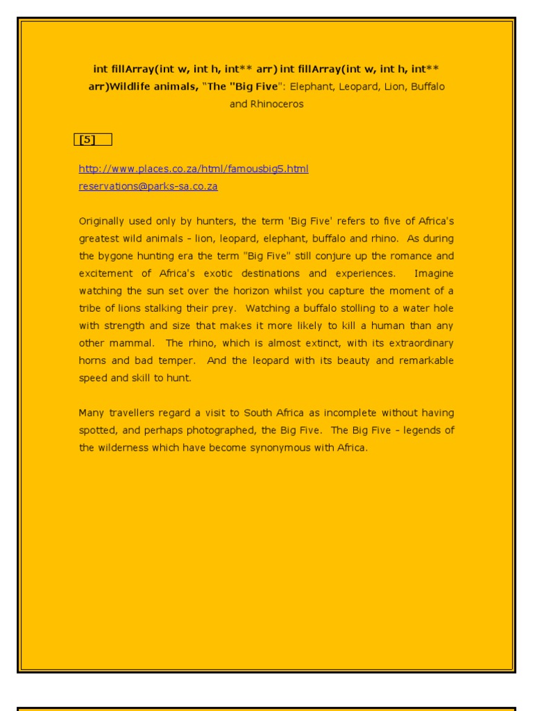 Big Five | PDF | Lion | Leopard