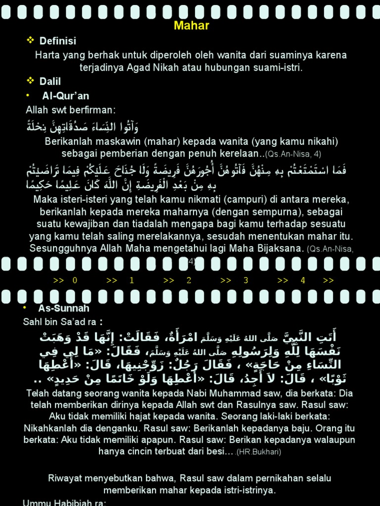 Definisi dan Hikmah Mahar dalam Islam | PDF