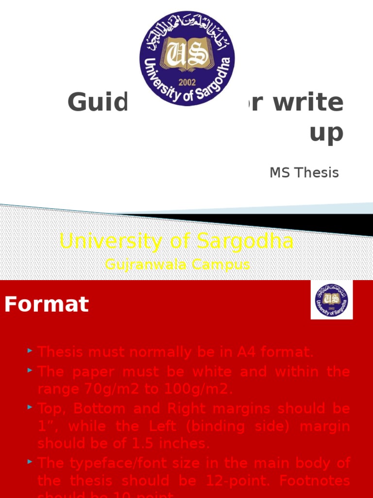 Guidelines for MS Thesis Format at University of Sargodha (38 | PDF | Thesis | Leadership