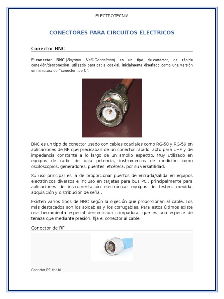 Tipos de conectores eléctricos esenciales | PDF | Ingenieria Eléctrica ...