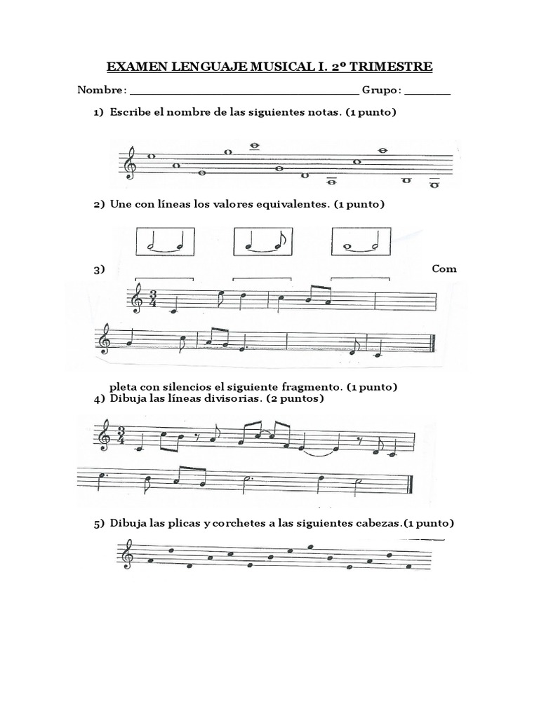 Examen Lenguaje Musical i