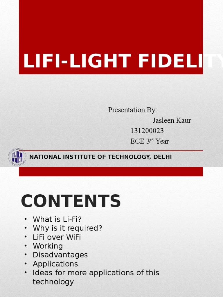 Introduction to Li-Fi Technology | PDF | Telecommunications Engineering ...