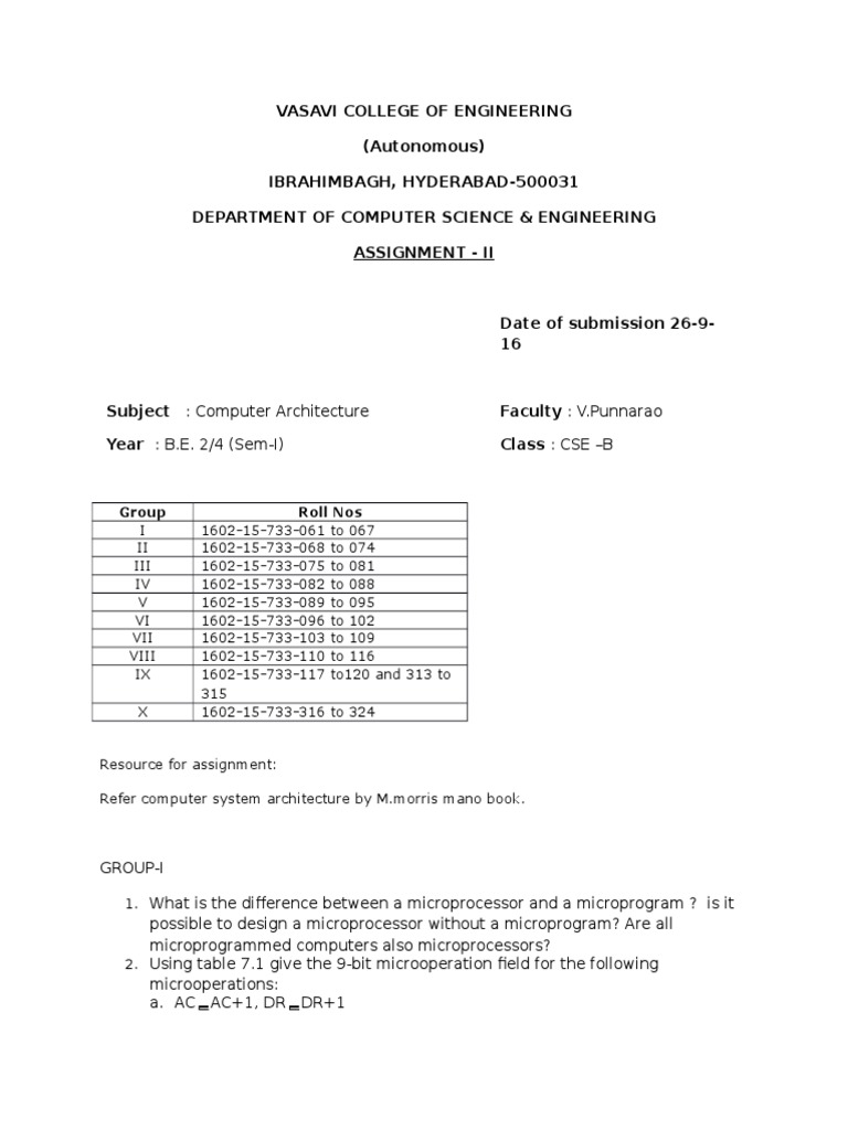Ca Assignment Ii Pdf Instruction Set Subroutine