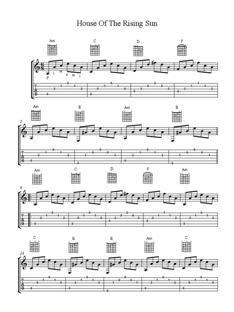 House of The Rising Sun. (Easy) | PDF