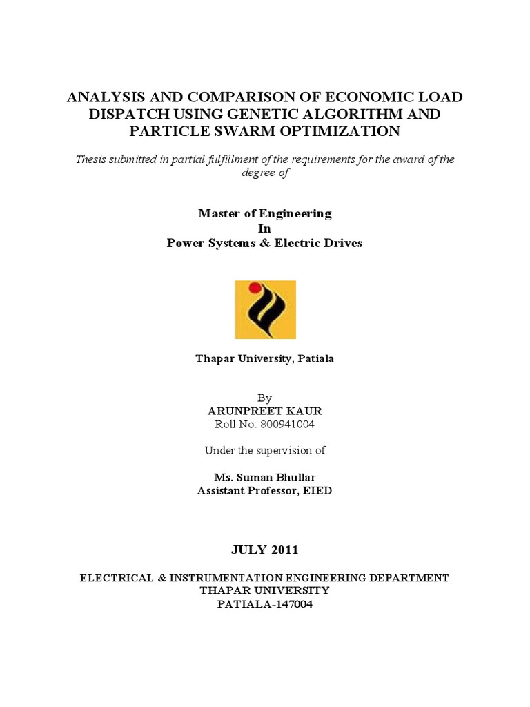 Arunpreet Kaur (800941004) Final Thesis | PDF | Genetic Algorithm ...