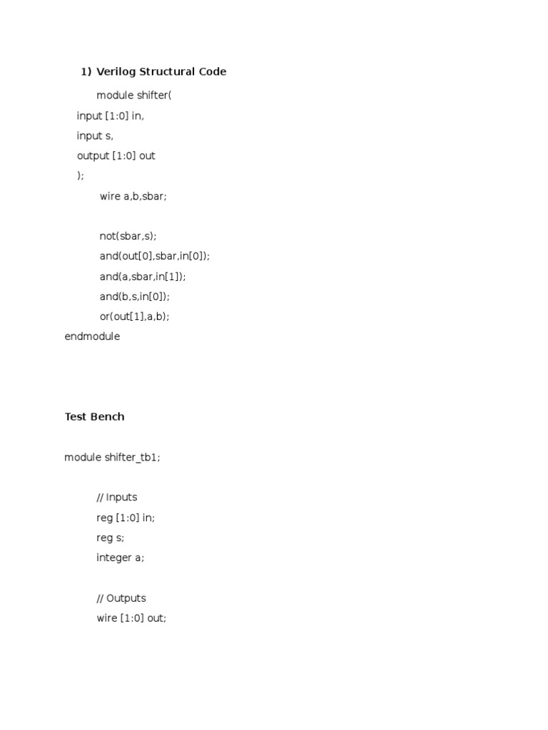 1) Verilog Structural Code | PDF