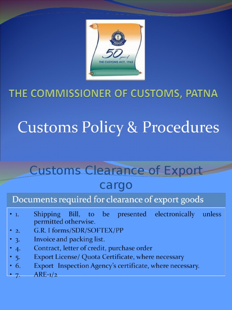 Customs Clearance Procedures in India | PDF | Invoice | Electronic Data ...