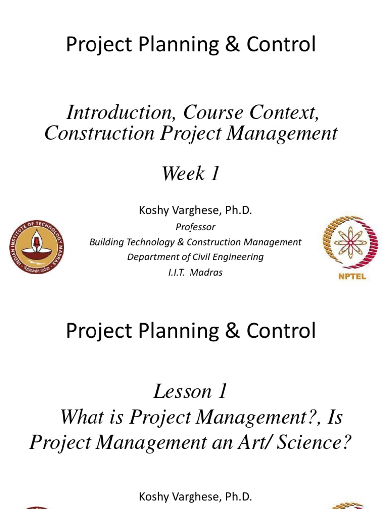 Week1 - Lesson1 - What Is Project Management, Is Project Management An ...
