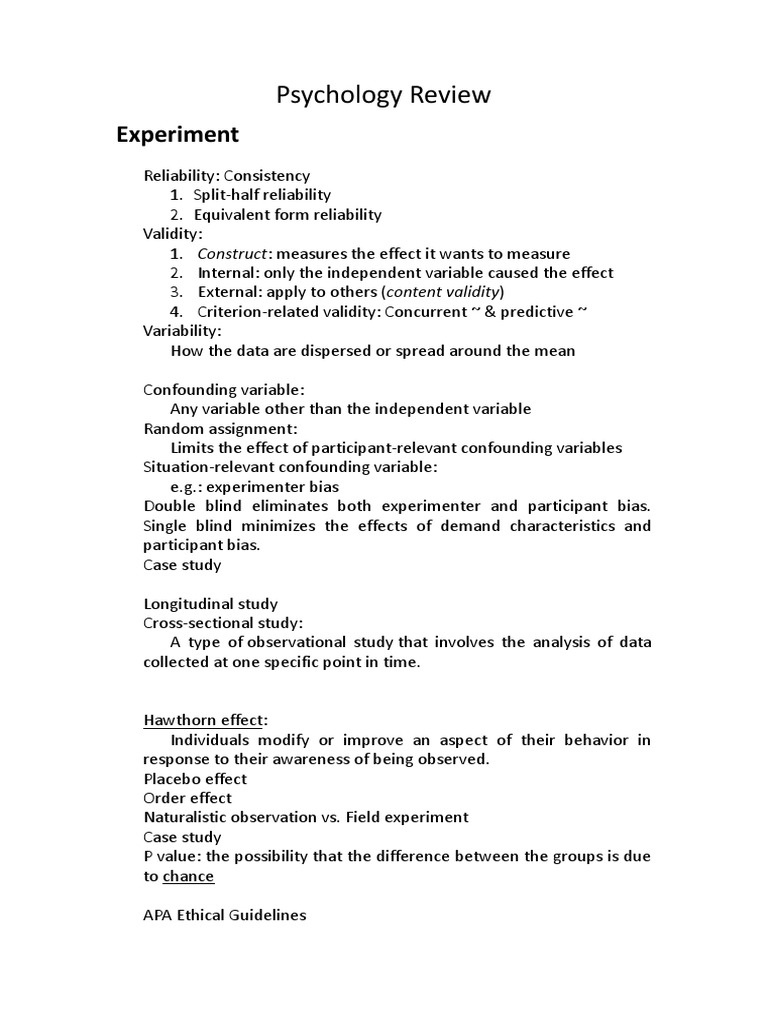 AP Psychology Review | PDF | Personality Disorder | Neuron