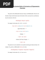 Class 12 Derivative Formulas | PDF