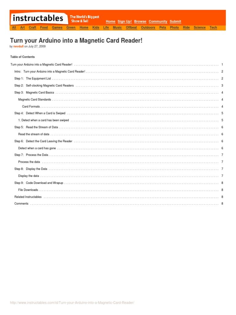 Turn Your Arduino Into A Magnetic Card Reader | PDF | Computer Architecture | Computing