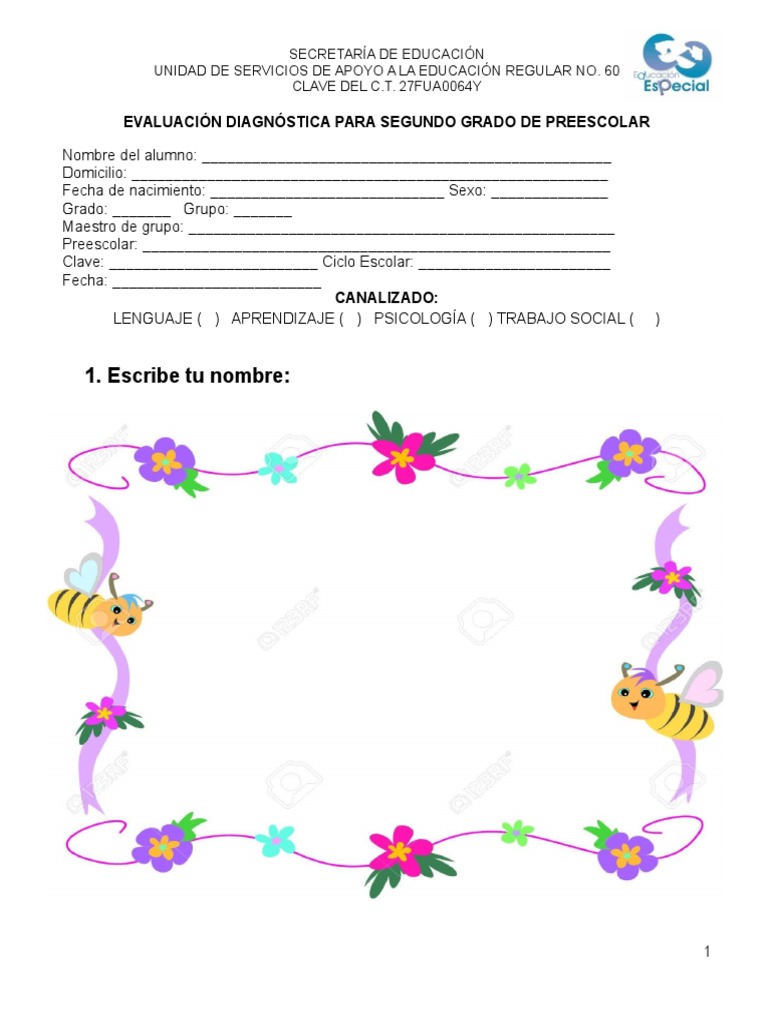 Evaluación Diagnóstica para Segundo Grado | PDF | Jardín de infancia