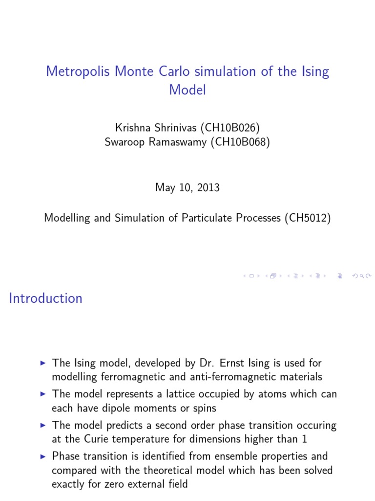 MIT Ising Model | PDF | Ferromagnetism | Phase Transition