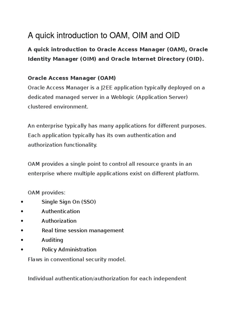 A Quick Introduction To OAM, OIM and OID | PDF | Computer Networking ...