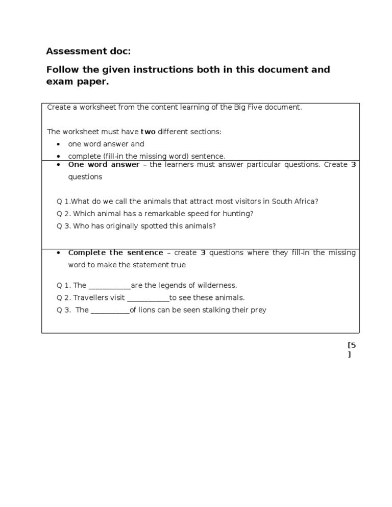 Assessment Doc: Follow The Given Instructions Both in This Document and ...