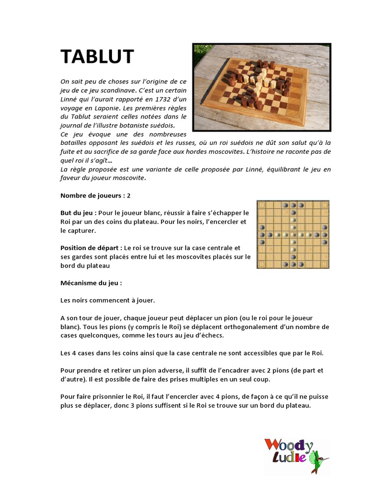 Règles du jeu Tablut : Stratégie et Histoire | PDF | Histoire | Classiques