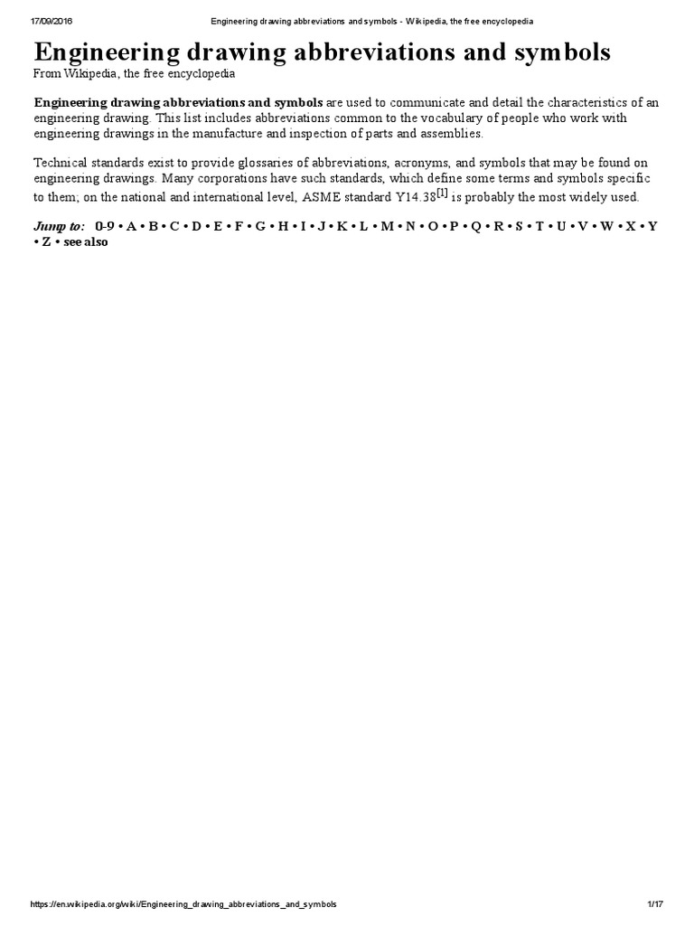 Engineering Drawing Abbreviations and Symbols - Wikipedia, The Free ...