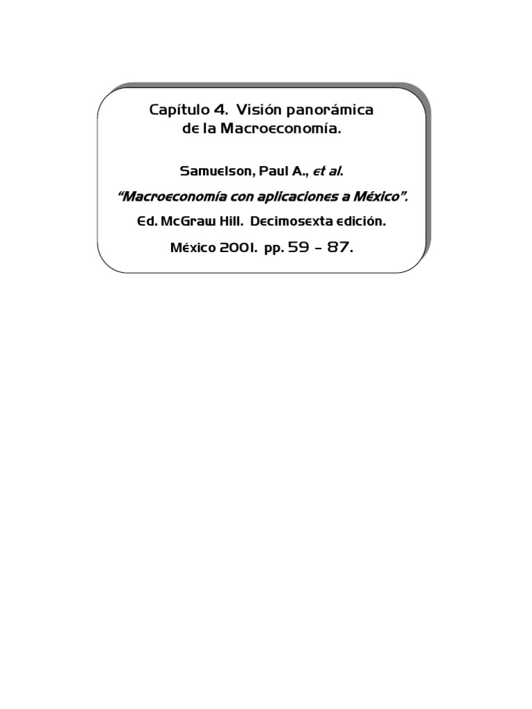 Macroeconomia Samuelson Capítulo 4 | PDF | Macroeconómica | Inflación